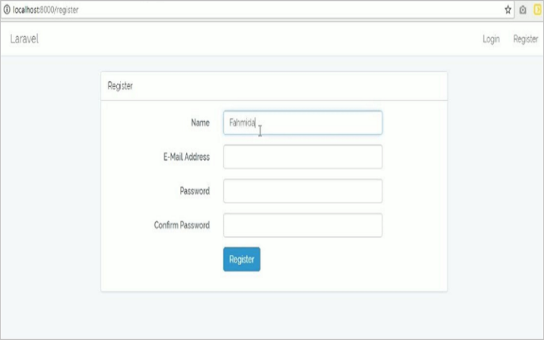 Create Laravel Authentication