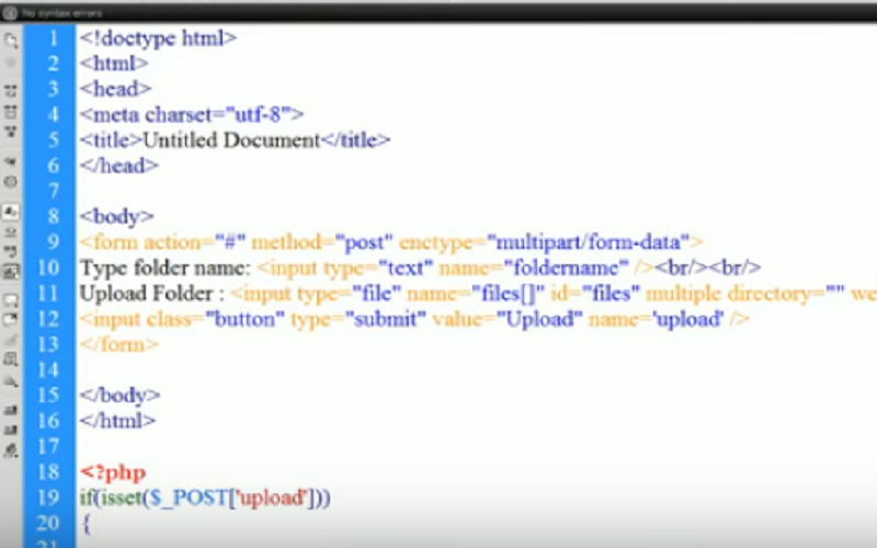 How To Upload Folder Using Html And Php