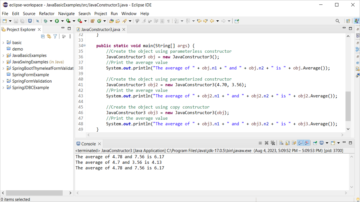 Java Constructor Examples Fahmidasclassroom
